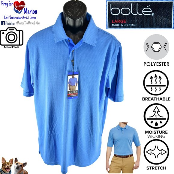 bolle | Shirts | Bolle L Regatta Blue Polyester Short Sleeve ...